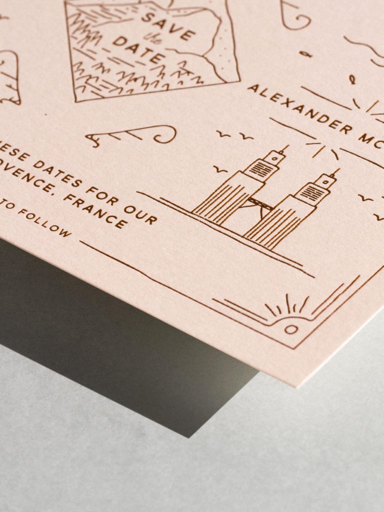 No.26 Turmeric, 2-Piece Wedding Invitation Suite – The Alphabet Press (TAP)