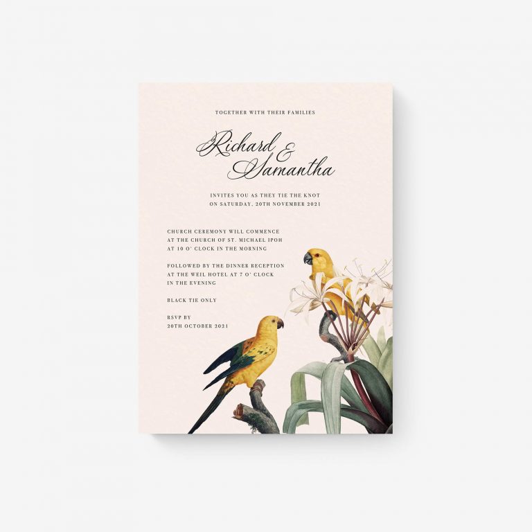 No.26 Turmeric, 2-Piece Wedding Invitation Suite – The Alphabet Press (TAP)